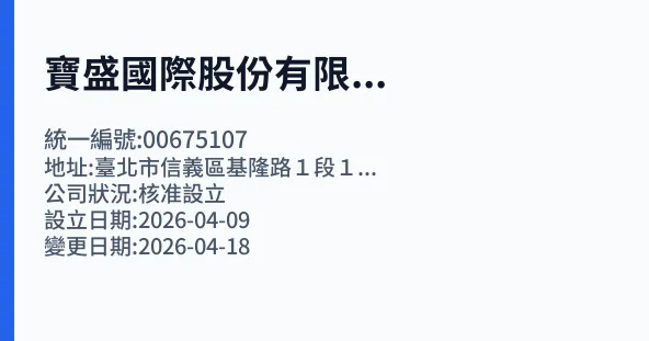 寶盛國際股份有限公司嘟嘟房基隆路站的照片-統編 00675107(臺北市) 公司登記資料與營業項目詳細圖表