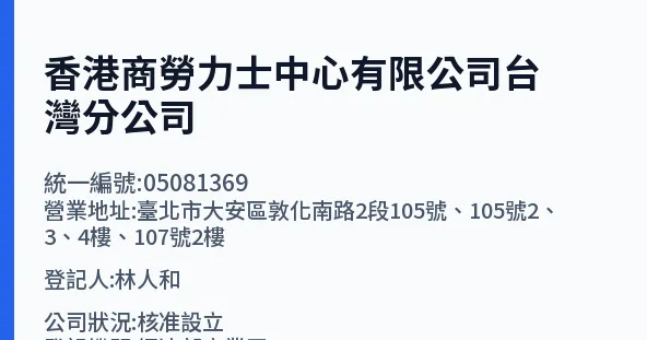 香港商勞力士中心有限公司台灣分公司的照片-統編 05081369(臺北市) 公司登記資料與營業項目詳細圖表
