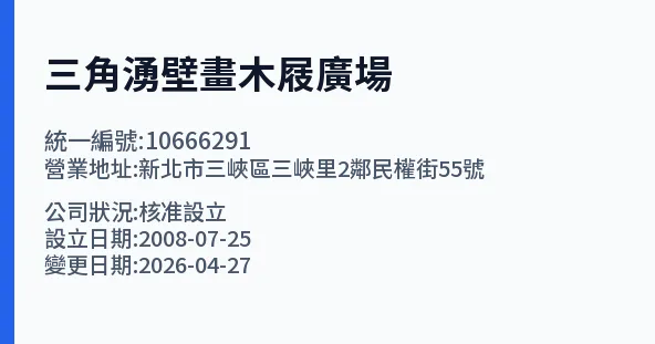 三角湧壁畫木屐廣場的照片-統編 10666291(新北市) 公司登記資料與營業項目詳細圖表