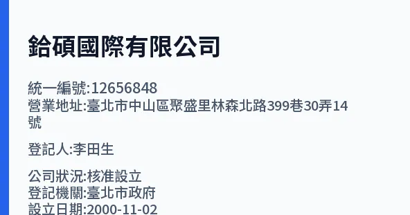 鉿碩國際有限公司的照片-統編 12656848(臺北市) 公司登記資料與營業項目詳細圖表
