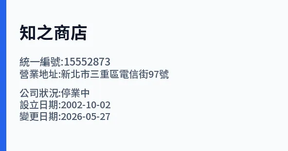 知之商店的照片-統編 15552873(新北市) 公司登記資料與營業項目詳細圖表