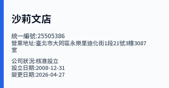 沙莉文店的照片-統編 25505386(臺北市) 公司登記資料與營業項目詳細圖表