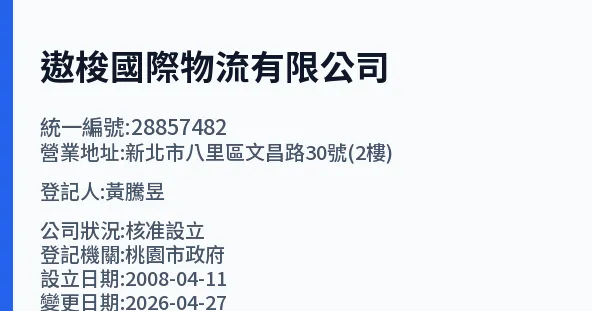 遨梭國際物流有限公司的照片-統編 28857482(新北市) 公司登記資料與營業項目詳細圖表