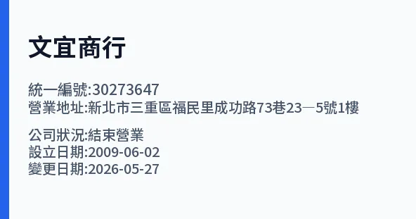 文宜商行的照片-統編 30273647(新北市) 公司登記資料與營業項目詳細圖表