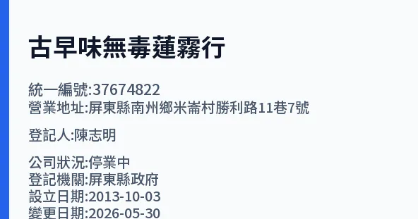 古早味無毒蓮霧行的照片-統編 37674822(屏東縣) 公司登記資料與營業項目詳細圖表
