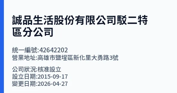 誠品生活股份有限公司駁二特區分公司的照片-統編 42642202(高雄市) 公司登記資料與營業項目詳細圖表