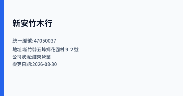新安竹木行的照片-統編 47050037(新竹縣) 公司登記資料與營業項目詳細圖表