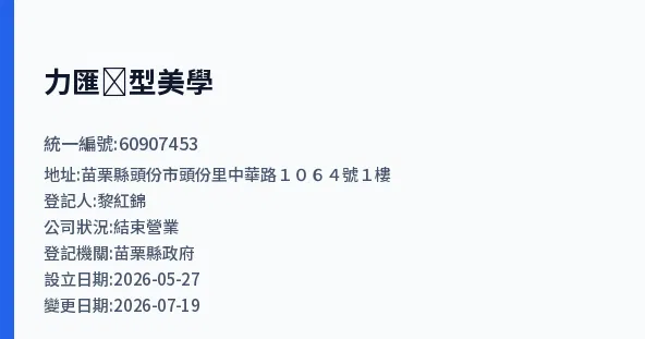 力匯髪型美學的照片-統編 60907453 公司登記資料與營業項目詳細圖表