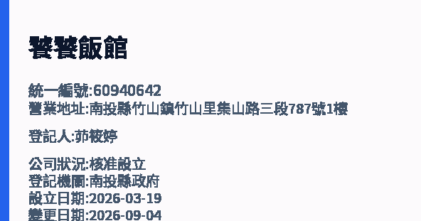 饕饕飯館的照片-統編 60940642 公司登記資料與營業項目詳細圖表