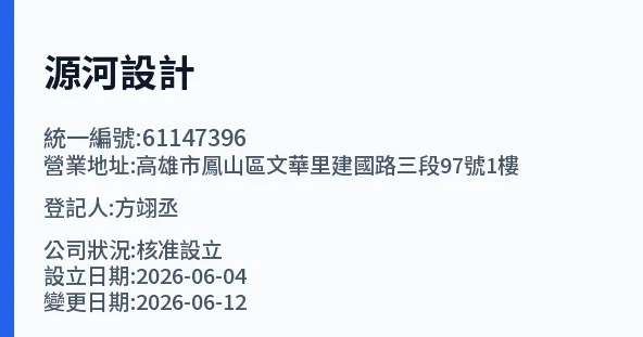 源河設計的照片-統編 61147396(高雄市) 公司登記資料與營業項目詳細圖表