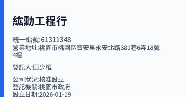 紘勳工程行的照片-統編 61311348(桃園市) 公司登記資料與營業項目詳細圖表