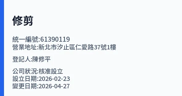 修剪的照片-統編 61390119(新北市) 公司登記資料與營業項目詳細圖表