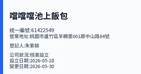 噹噹噹池上飯包的照片-統編 61422549(桃園市) 公司登記資料與營業項目詳細圖表
