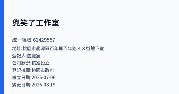 兜笑了工作室的照片-統編 61429557 公司登記資料與營業項目詳細圖表