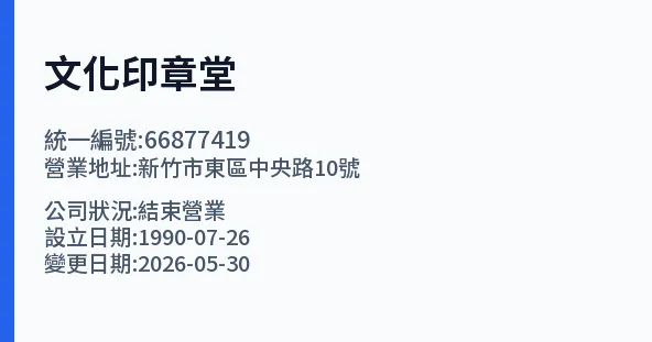 文化印章堂的照片-統編 66877419(新竹市) 公司登記資料與營業項目詳細圖表