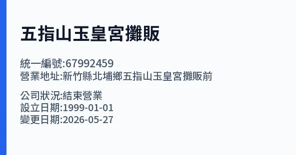 五指山玉皇宮攤販的照片-統編 67992459(新竹縣) 公司登記資料與營業項目詳細圖表