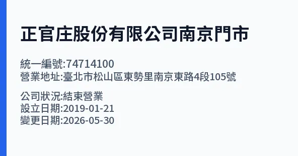 正官庄股份有限公司南京門市的照片-統編 74714100(臺北市) 公司登記資料與營業項目詳細圖表