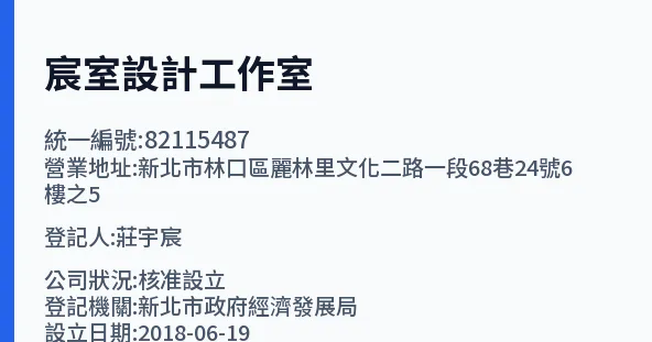 宸室設計工作室的照片-統編 82115487(新北市) 公司登記資料與營業項目詳細圖表
