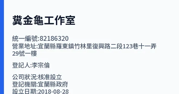 糞金龜工作室的照片-統編 82186320(宜蘭縣) 公司登記資料與營業項目詳細圖表