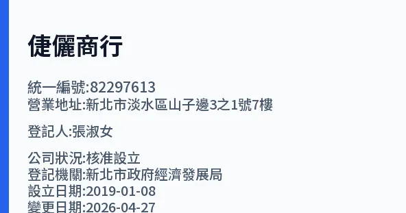 倢儷商行的照片-統編 82297613(新北市) 公司登記資料與營業項目詳細圖表