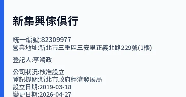 新集興傢俱行的照片-統編 82309977(新北市) 公司登記資料與營業項目詳細圖表