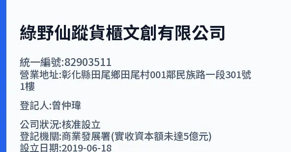 綠野仙蹤貨櫃文創有限公司的照片-統編 82903511(彰化縣) 公司登記資料與營業項目詳細圖表