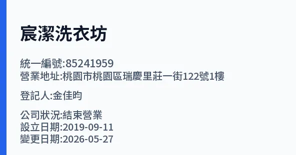 宸潔洗衣坊的照片-統編 85241959(桃園市) 公司登記資料與營業項目詳細圖表