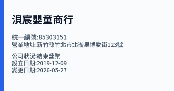 浿宸嬰童商行的照片-統編 85303151(新竹縣) 公司登記資料與營業項目詳細圖表