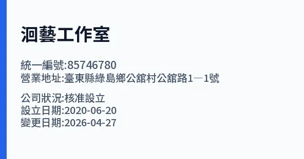 洄藝工作室的照片-統編 85746780(臺東縣) 公司登記資料與營業項目詳細圖表