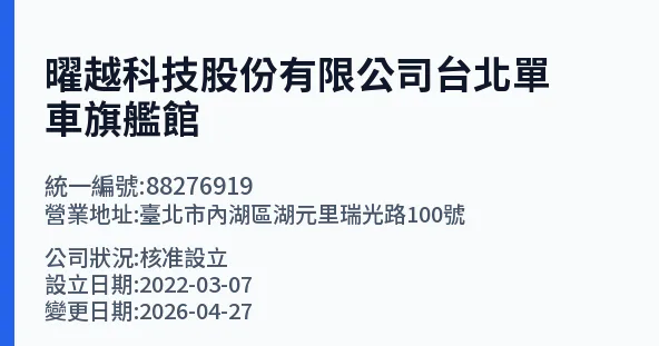 曜越科技股份有限公司台北單車旗艦館的照片-統編 88276919(臺北市) 公司登記資料與營業項目詳細圖表