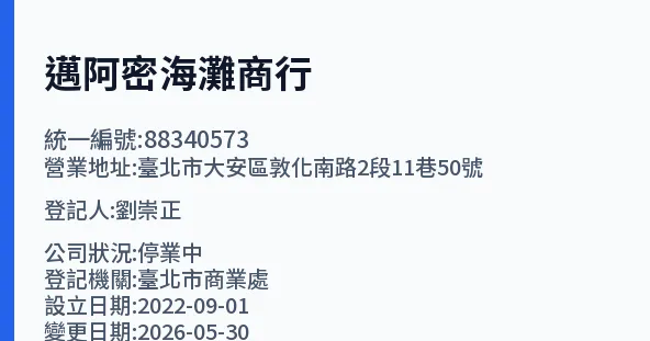 邁阿密海灘商行的照片-統編 88340573(臺北市) 公司登記資料與營業項目詳細圖表