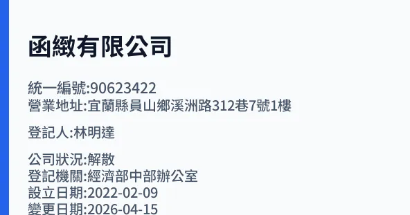 函緻有限公司的照片-統編 90623422(宜蘭縣) 公司登記資料與營業項目詳細圖表