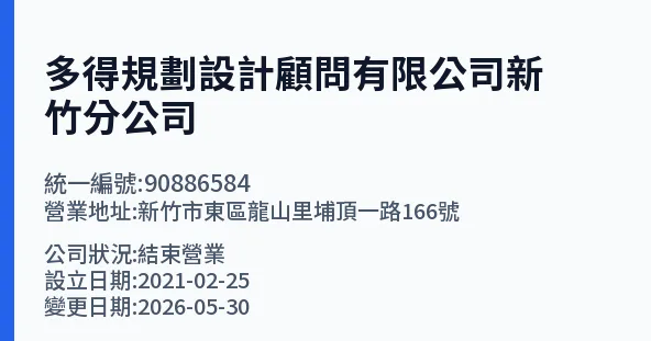 多得規劃設計顧問有限公司新竹分公司的照片-統編 90886584(新竹市) 公司登記資料與營業項目詳細圖表