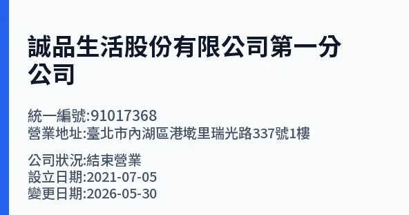 誠品生活股份有限公司第一分公司的照片-統編 91017368(臺北市) 公司登記資料與營業項目詳細圖表