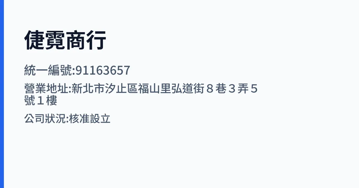 倢霓商行 - 統編 91163657(新北市) 公司登記資料與營業項目詳細圖表