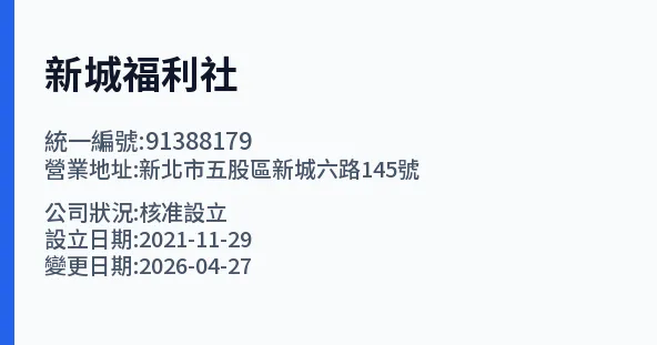 新城福利社的照片-統編 91388179(新北市) 公司登記資料與營業項目詳細圖表