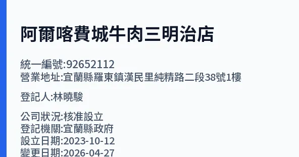阿爾喀費城牛肉三明治店的照片-統編 92652112(宜蘭縣) 公司登記資料與營業項目詳細圖表