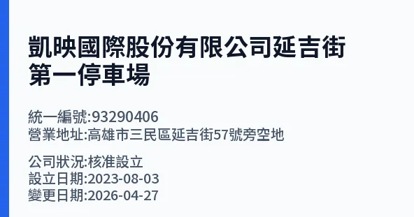 凱映國際股份有限公司延吉街第一停車場的照片-統編 93290406(高雄市) 公司登記資料與營業項目詳細圖表