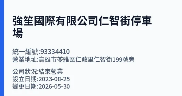 強笙國際有限公司仁智街停車場的照片-統編 93334410(高雄市) 公司登記資料與營業項目詳細圖表