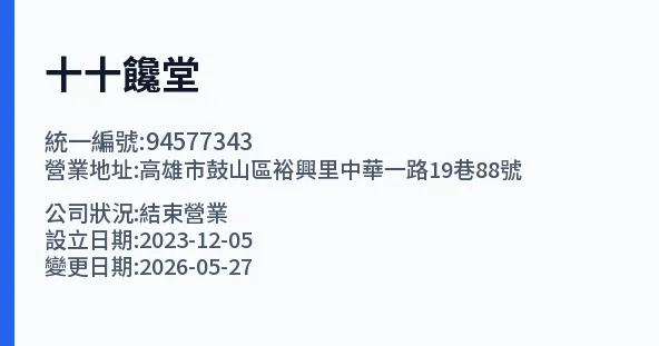 十十饞堂的照片-統編 94577343(高雄市) 公司登記資料與營業項目詳細圖表