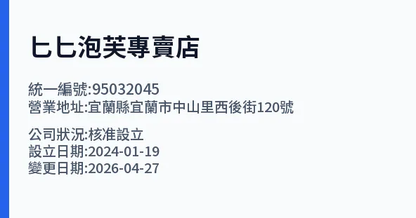 匕匕泡芙專賣店的照片-統編 95032045(宜蘭縣) 公司登記資料與營業項目詳細圖表
