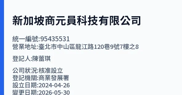新加坡商友量娛樂科技有限公司台灣分公司的照片-統編 95435531(臺北市) 公司登記資料與營業項目詳細圖表