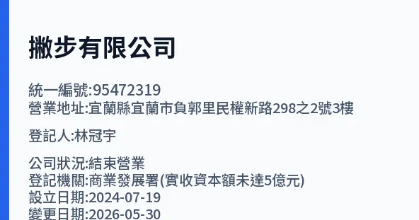 撇步有限公司的照片-統編 95472319(宜蘭縣) 公司登記資料與營業項目詳細圖表